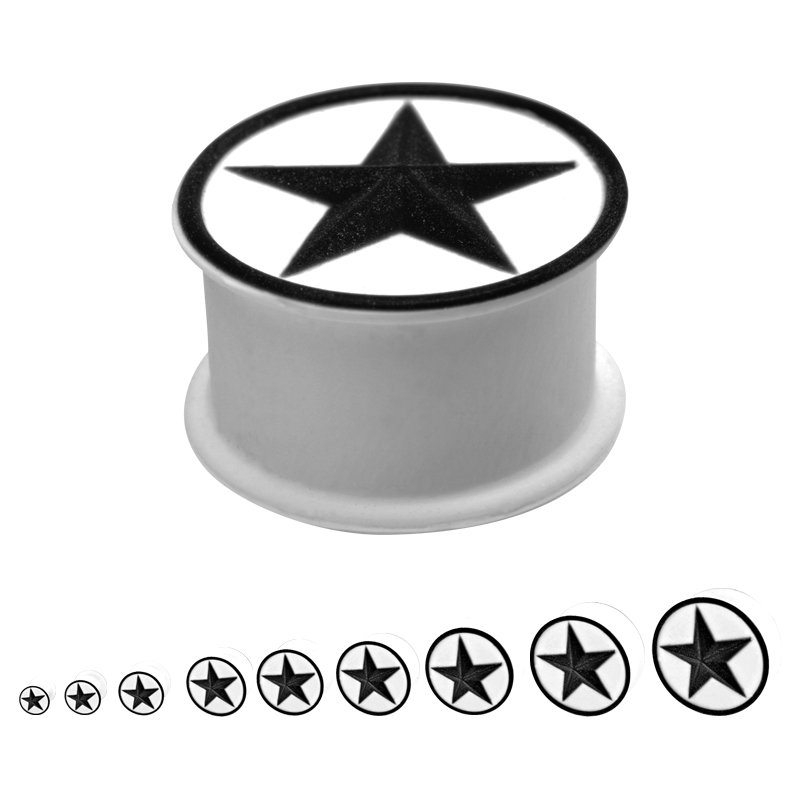 Silikon Plug - Weiß - Stern Schwarz