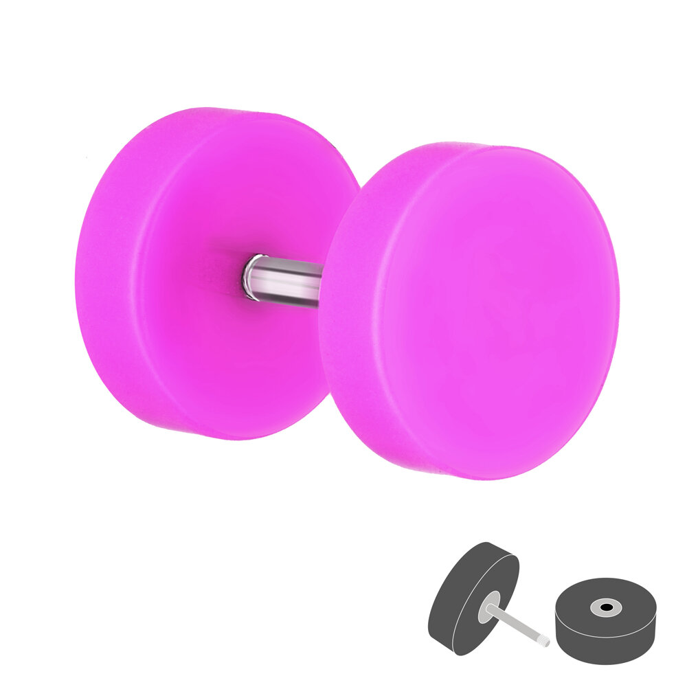 Piercing Fake Plug - Kunststoff - Pink, 5,95