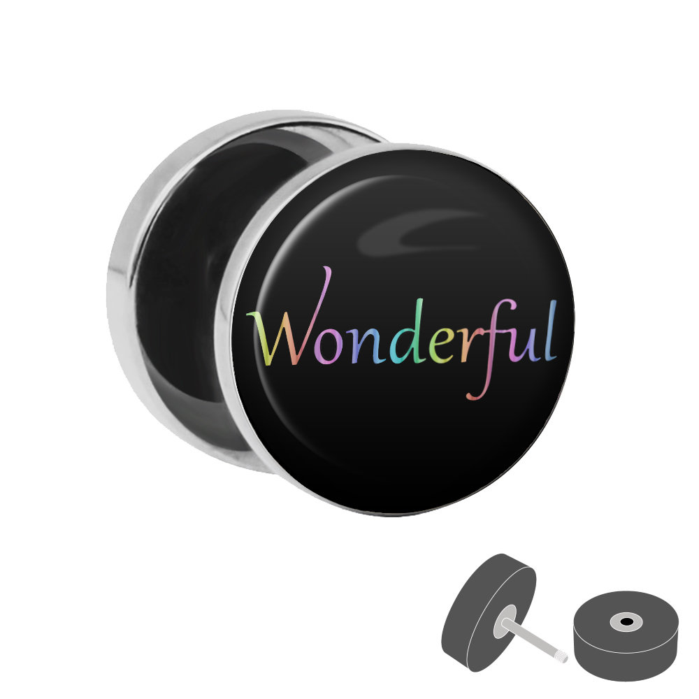Silberner Fake Plug "Wonderful" - Ohrstecker, 6,95
