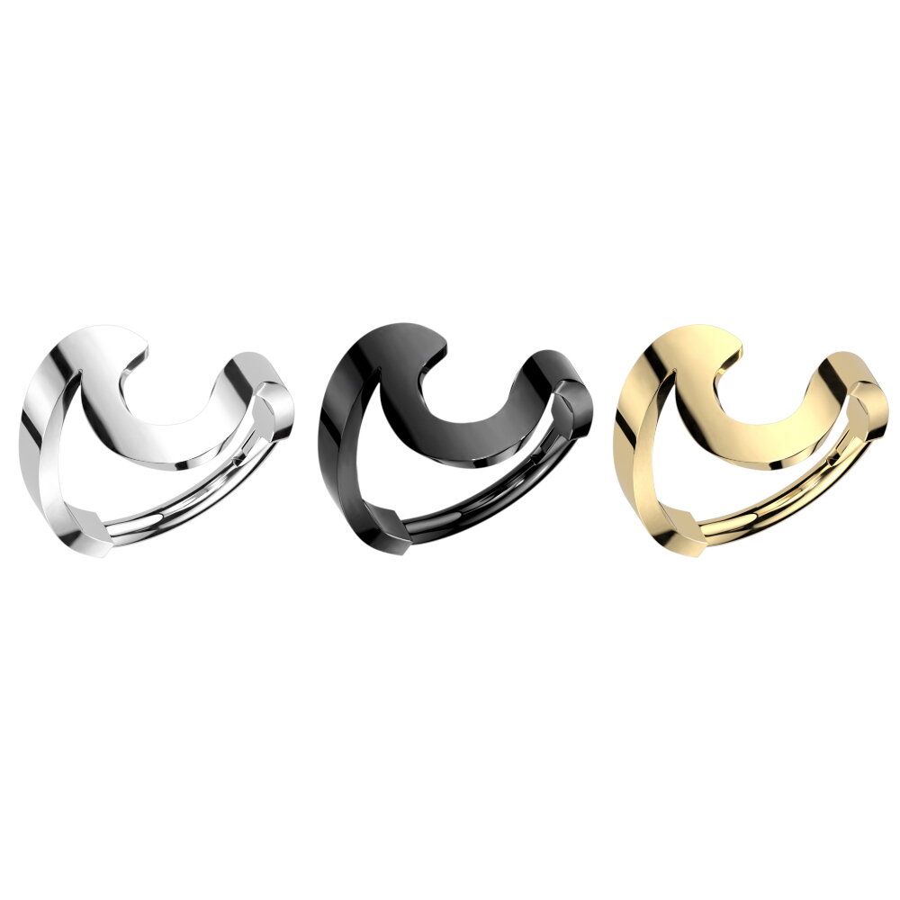 Segmentring-Clicker Piercing mit Welle | 3 Farben, 22,95 Segmentring-Clicker Piercing mit Welle | 3 Farben, 22,95