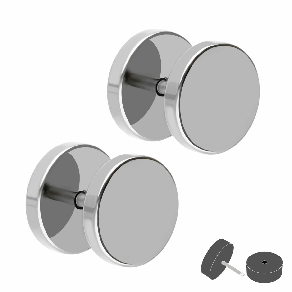 Titan Fake Plug Schwarz - Ohrstecker zum Schrauben