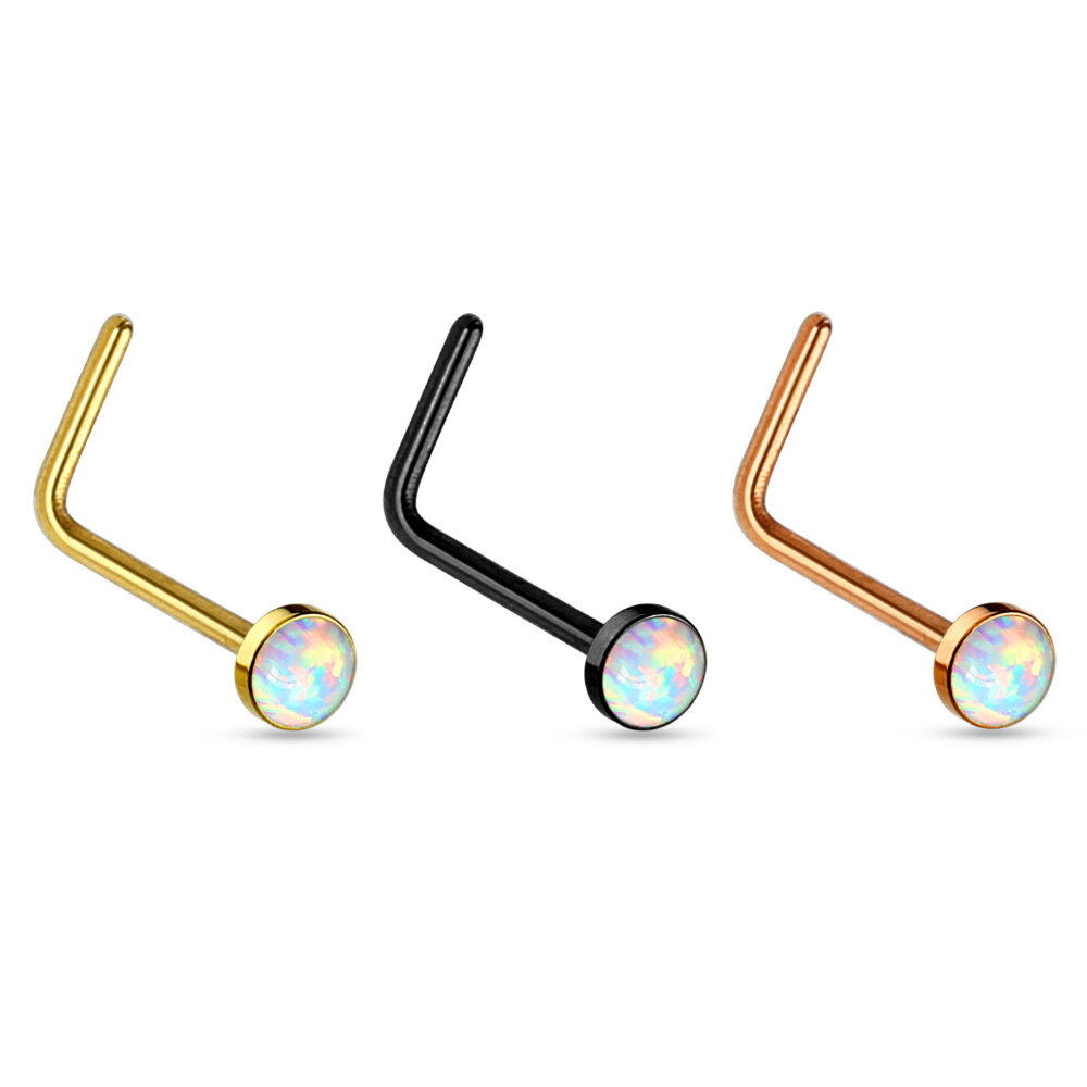 Nasenpiercing mit Opalith | 3 Farben | Nasenstecker