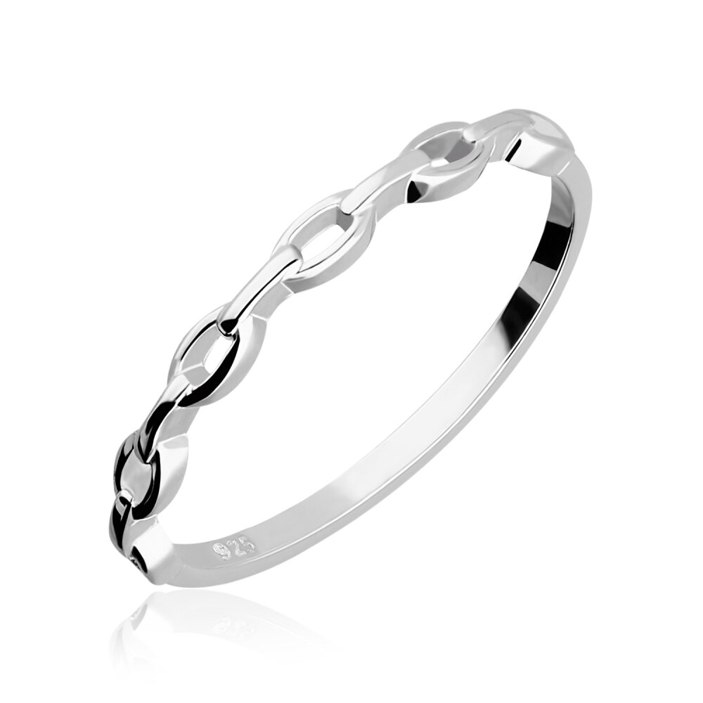 925 Sterling Silber Ring mit Kette - 8 Größen